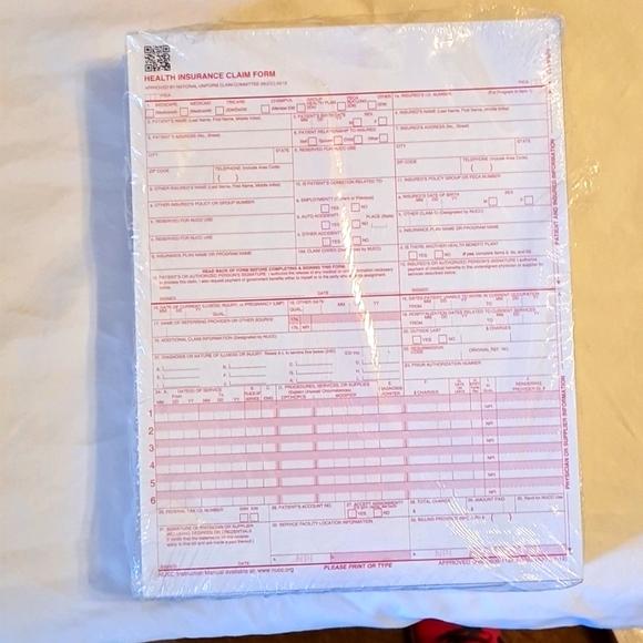 Office | Cms 150 Red Forms 0212 In Package Just A Few Less Than 500 ...